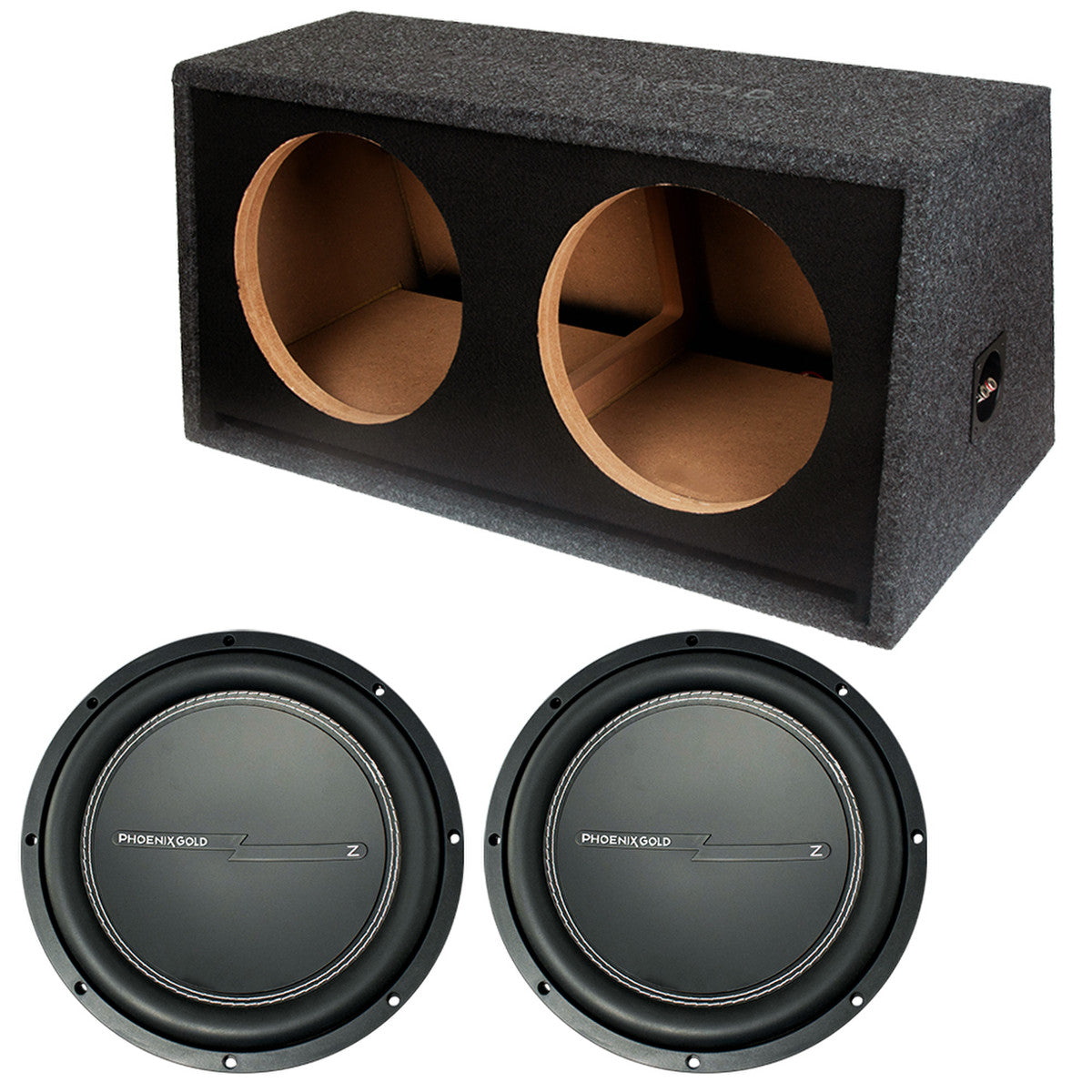 Phoenix Gold ZBZ212P – Twin 12" Ported Subwoofer Enclosure & Subwoofer